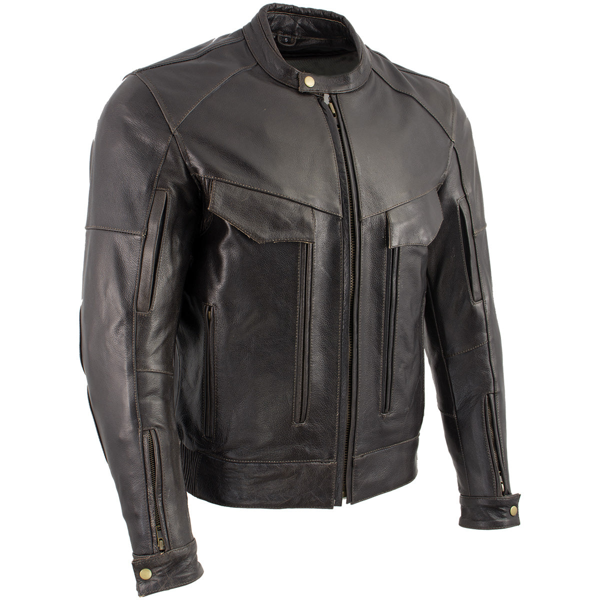 Milwaukee Leather LKM7006 Men's Classic Retro Distressed Brown Leather ...