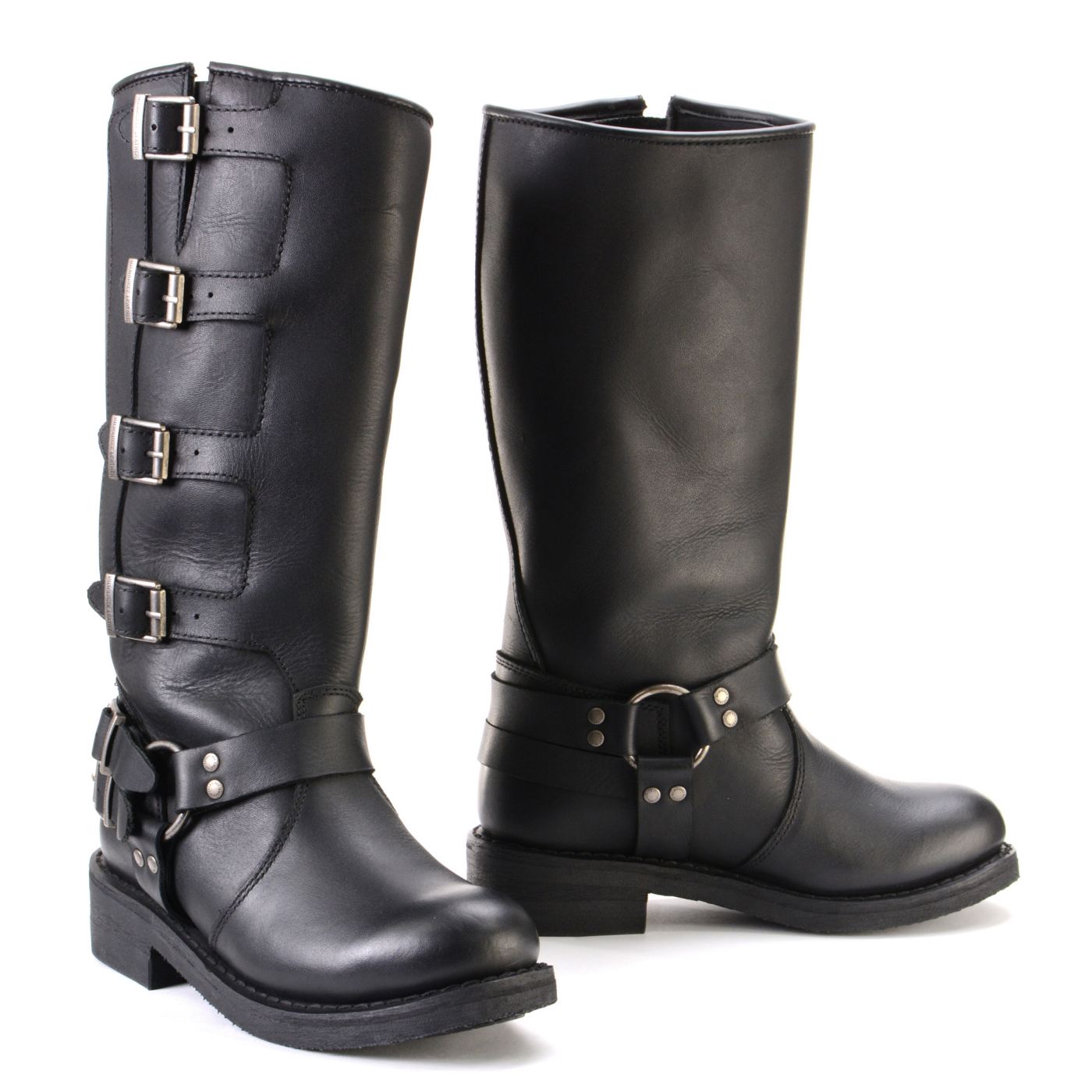 Milwaukee Leather MBL9346 Women's Tall Black Leather Harness Motorcycle ...