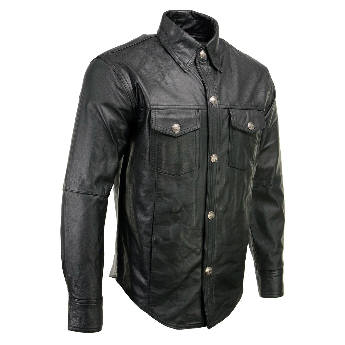 Milwaukee Leather MLM1611 Men's Premium Black Leather Casual Biker ...