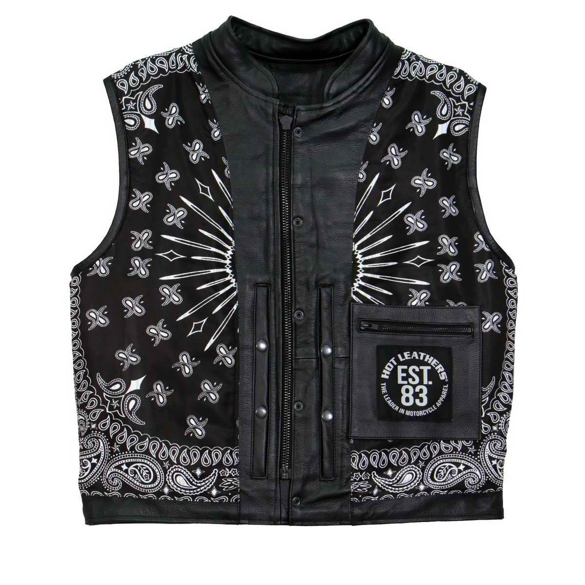 Hot Leathers VSM1049 Men's Black Paisley Conceal and Carry Motorcycle ...