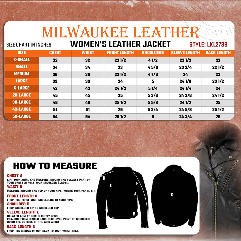 Milwaukee Leather LKL2739 Women's Black Premium Leather Vented ...