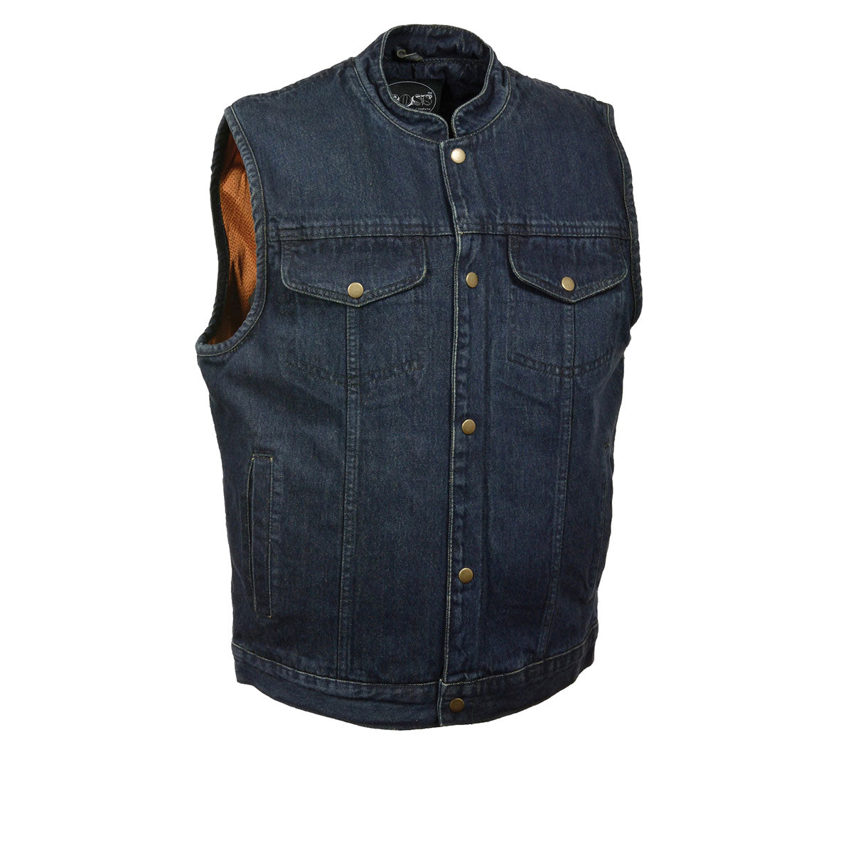 M Boss Motorcycle Apparel Apparel BOS13520 Men's Blue Denim Snap Front ...