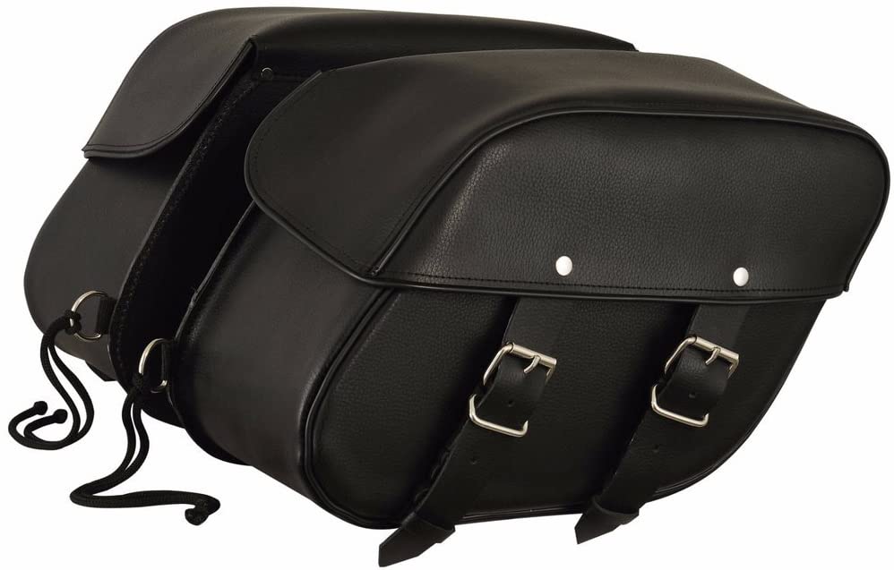 First Manufacturing FIBAG8009 Black Leather Mountable Motorcycle Saddl ...