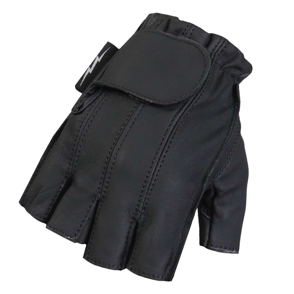 Hot Leathers Midnight Matte Fingerless Leather Gloves GVM1031 ...
