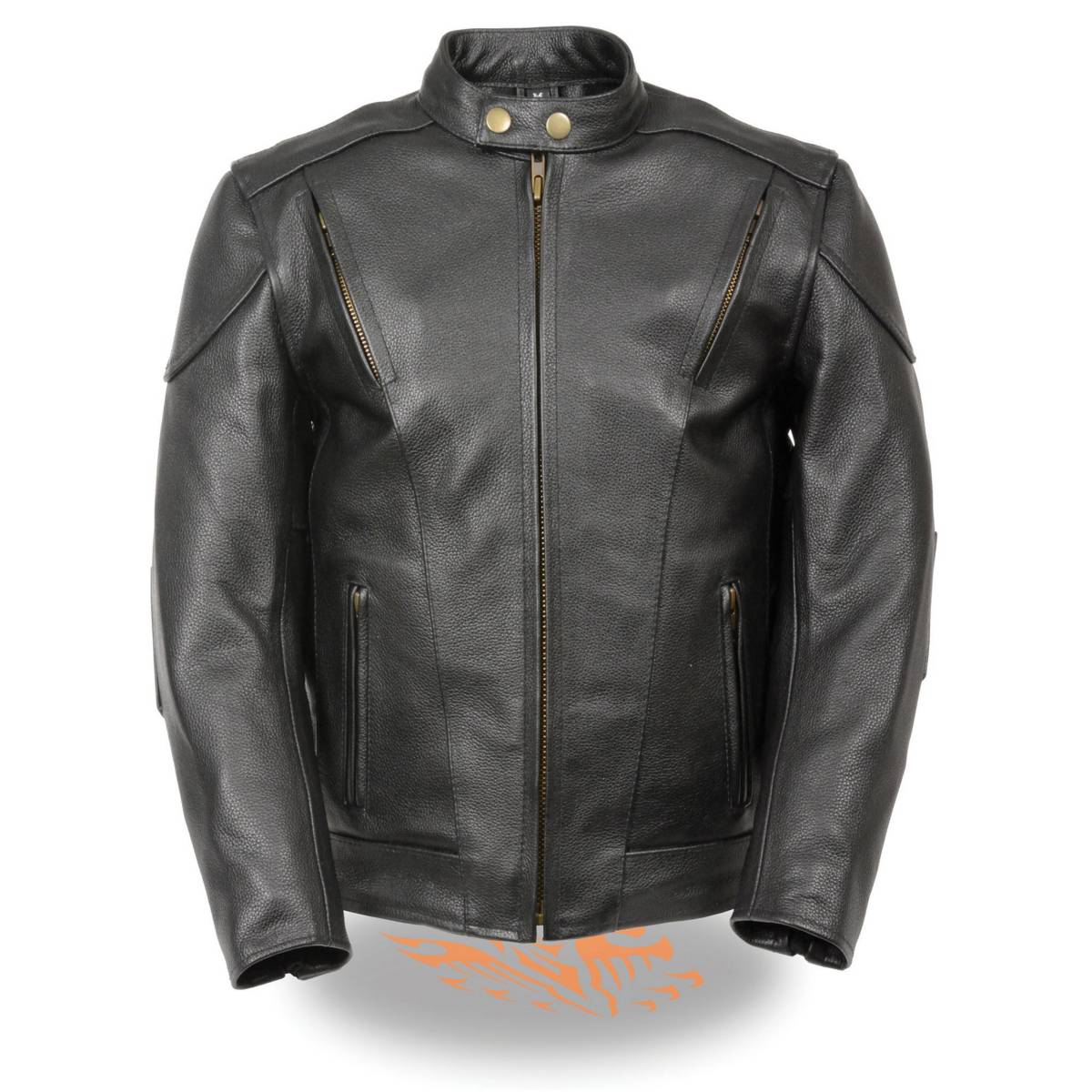 Milwaukee Leather LKM1900 Boy's Black Leather Side Lace Vented Moto Ja ...