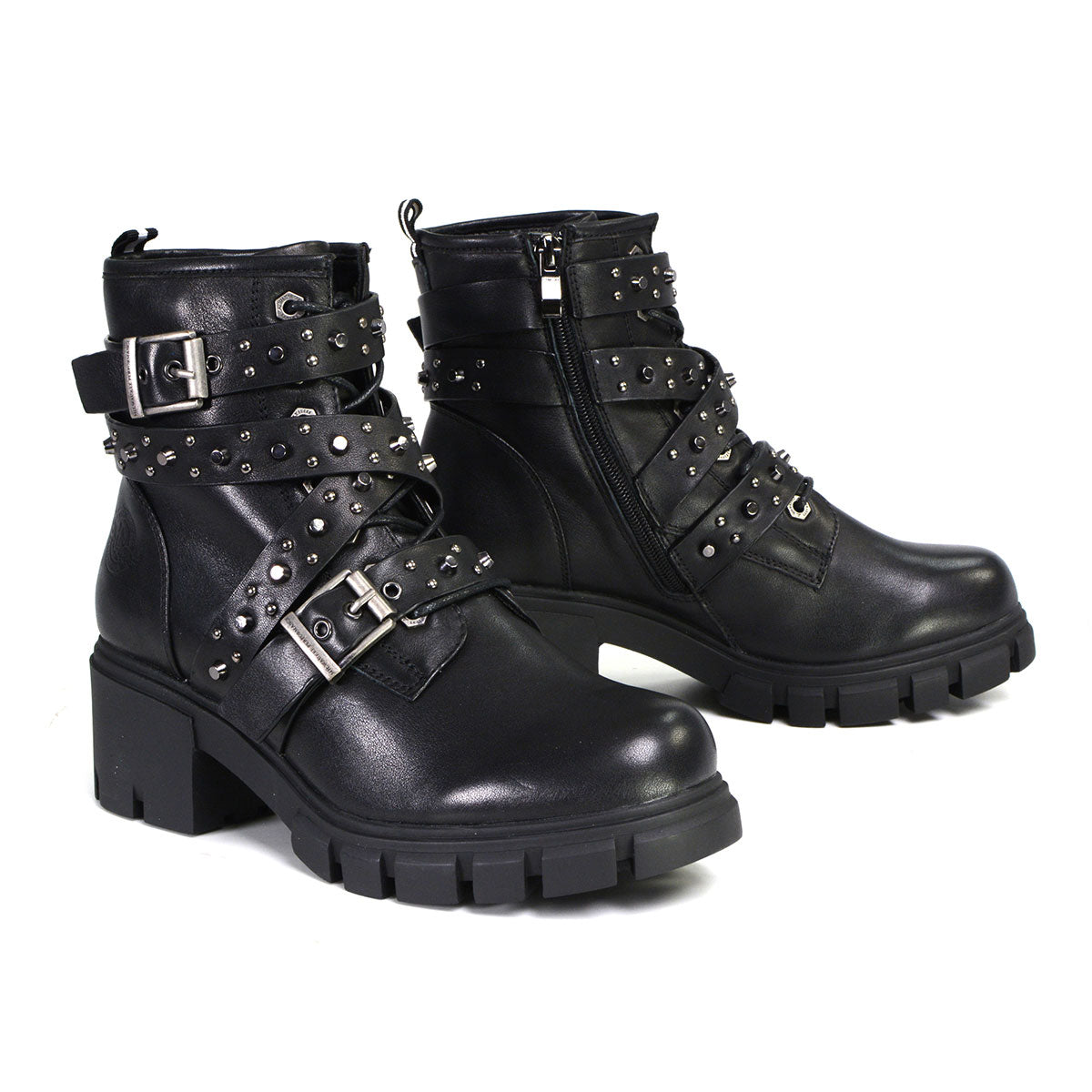 Milwaukee Leather MBL9444 Women's Bruiser Premium Black Lace-Up ...