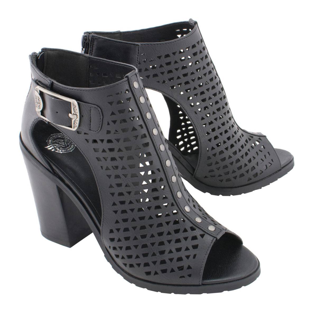 Milwaukee Leather MBL9453 Women's Black Mesh Open-Toe Platform Fashion ...
