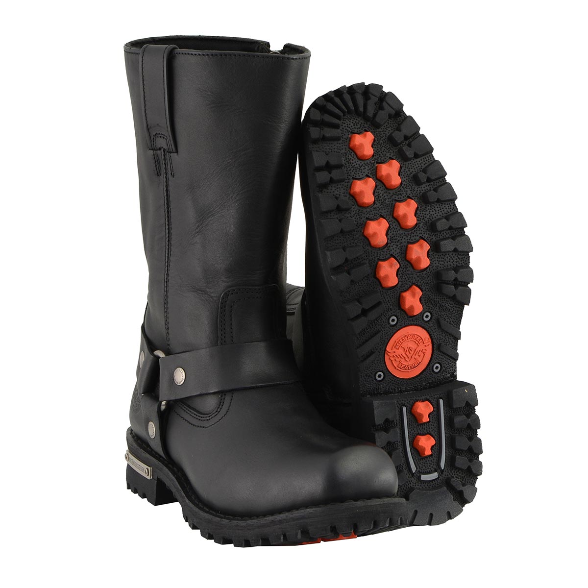 Milwaukee Leather Men’s Classic Harness 11-Inch Motorcycle Boots ...