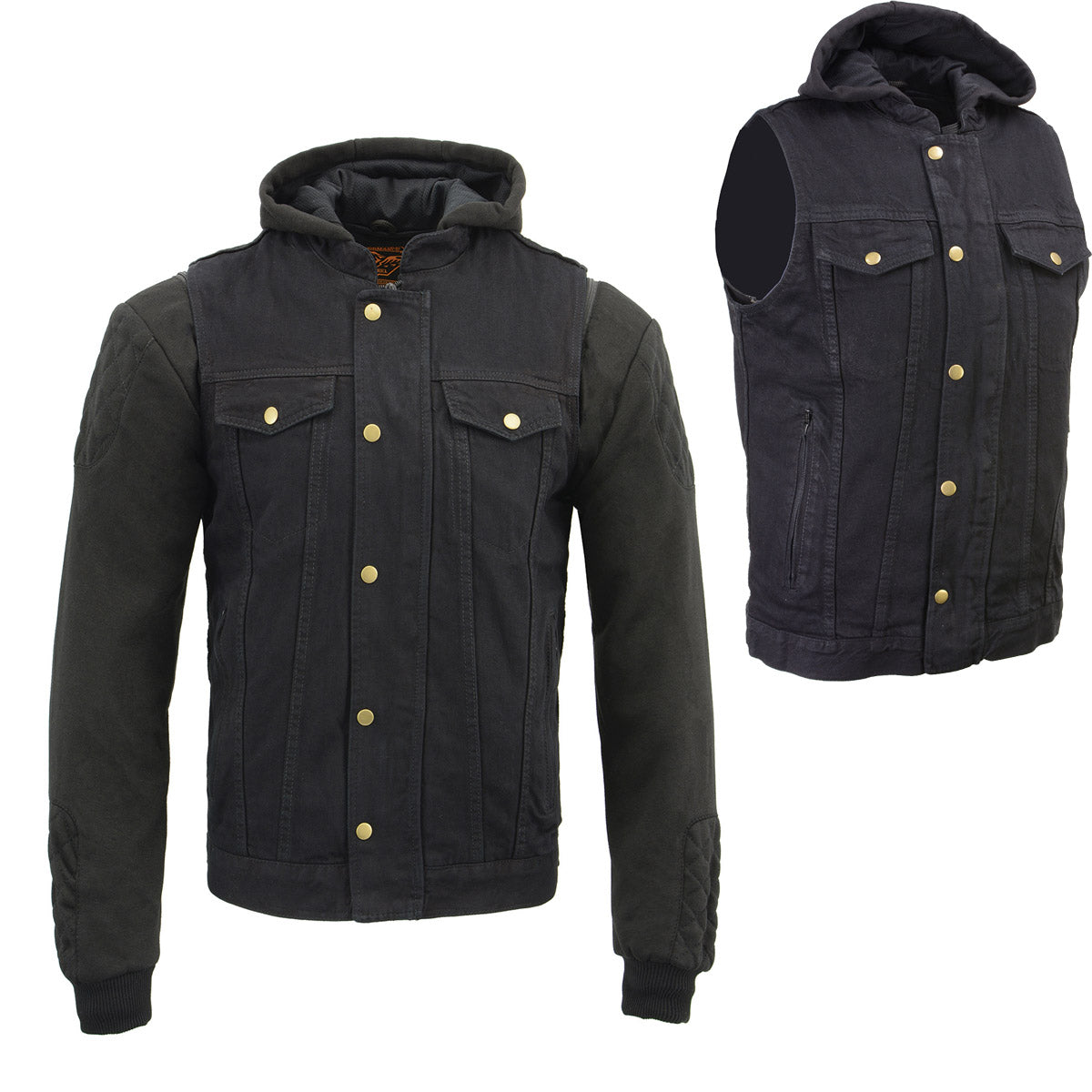 Milwaukee Leather MDM3020 Men's Black Denim '5-in-1' Club Style Vest ...