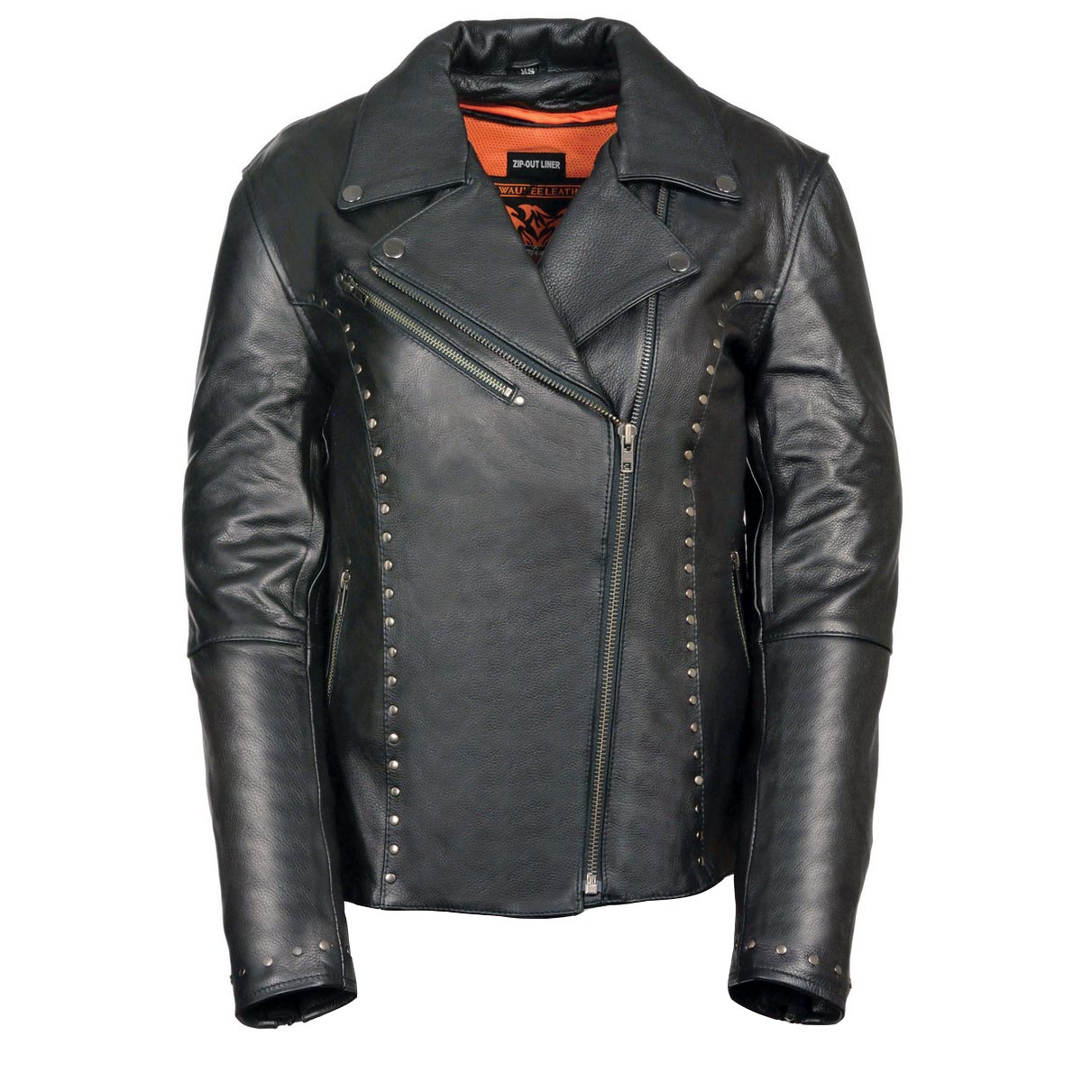 Milwaukee Leather ML1948 Women's Classic Riveted Motorcycle Black Leat ...