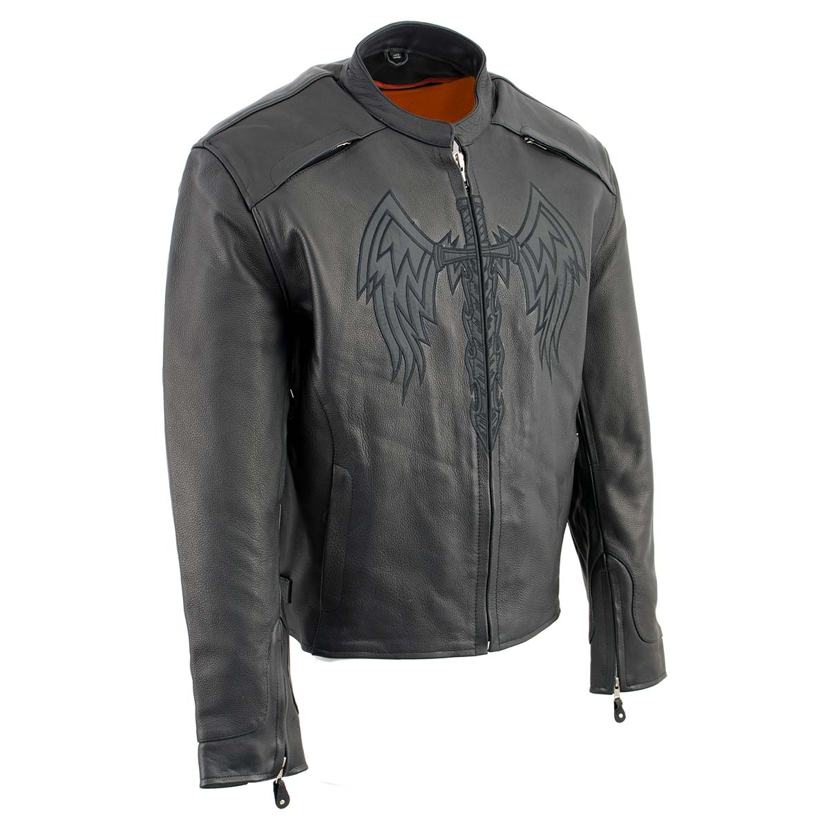 Milwaukee Leather ML2056 Men's 'Cross Sword’ Leather Moto Jacket ...