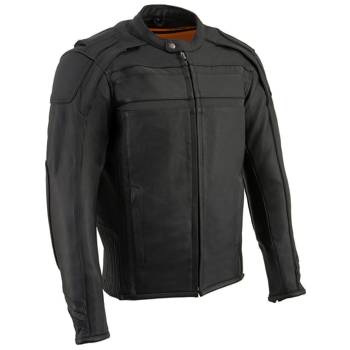 Milwaukee Leather ML2083 Men's Black Premium Leather Vented Motorcycle ...