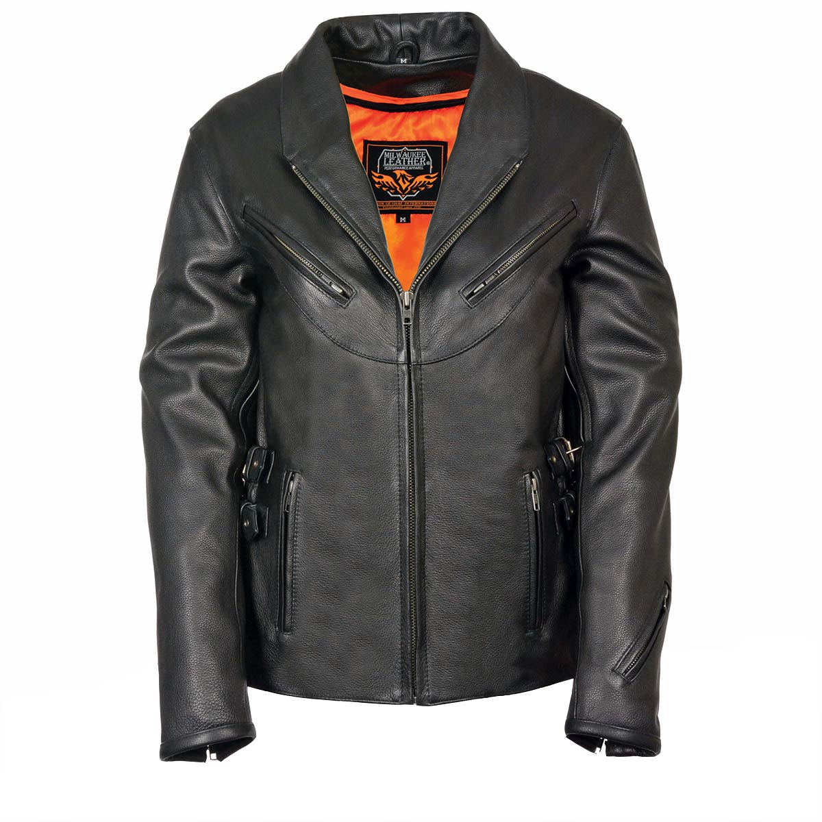 Milwaukee Leather MLL2510 Ladies Black Leather Vented Jacket With Side ...