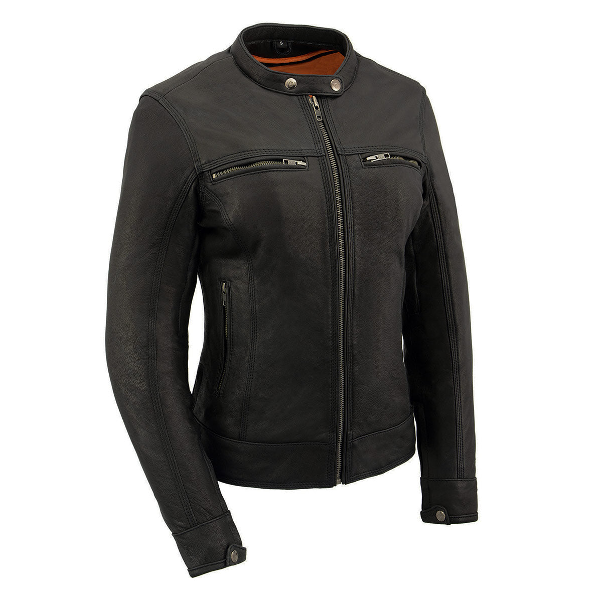 Milwaukee Leather MLL2551 Women's Scooter Black Leather Vented ...