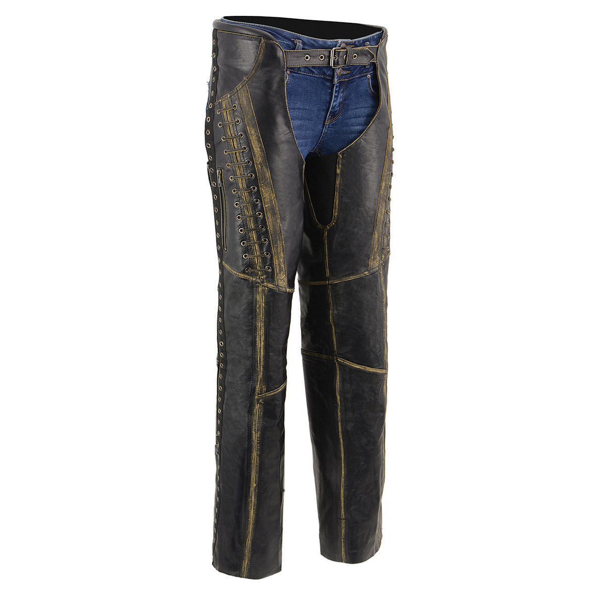 Milwaukee Leather Chaps for Women Black Premium Skin Rubbed Seams ...