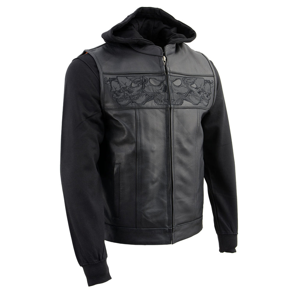 Milwaukee Leather MLM3563 Men's '2 in 1' Black Leather Vest w ...