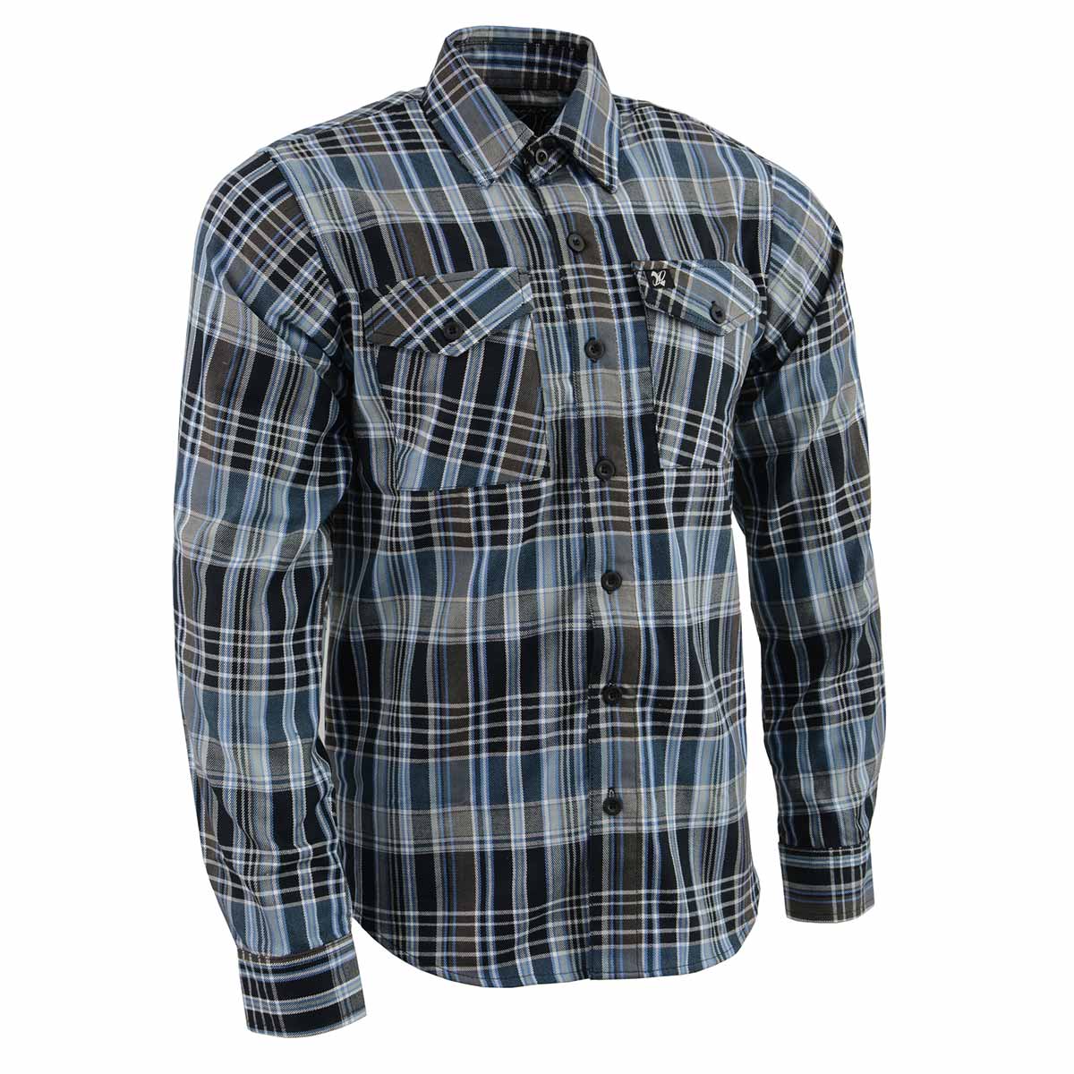Milwaukee Leather MNG11626 Men's Flannel Plaid Black and White with ...