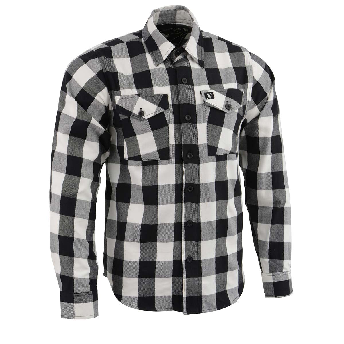 Milwaukee Leather MNG11633 Men's Flannel Plaid Shirt Black and White ...