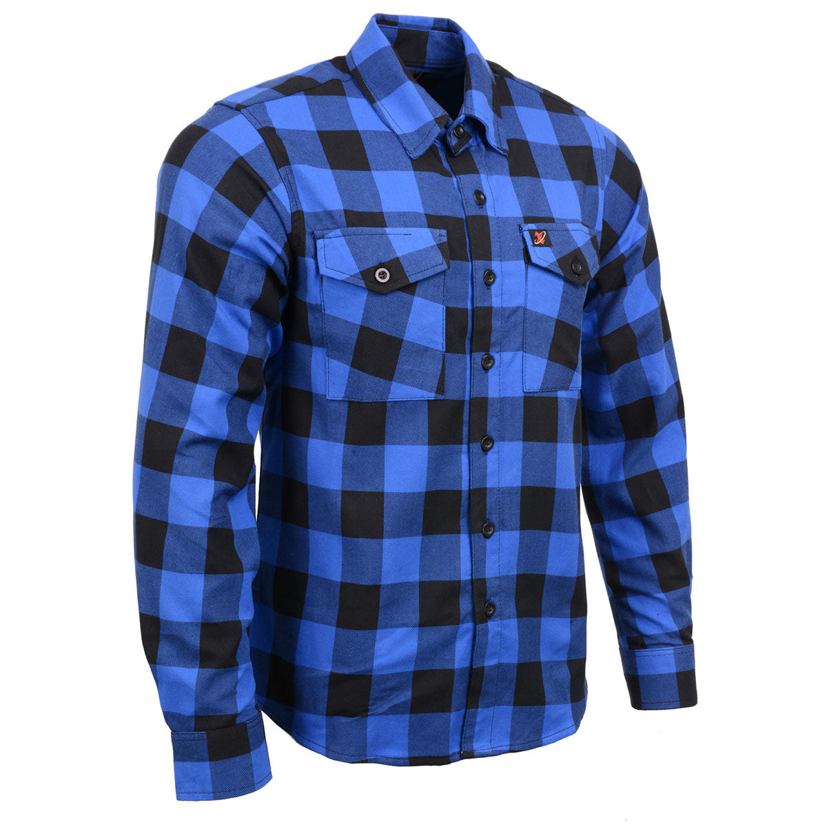 Milwaukee Leather MNG11634 Men's Black and Blue Flannel Plaid Long ...