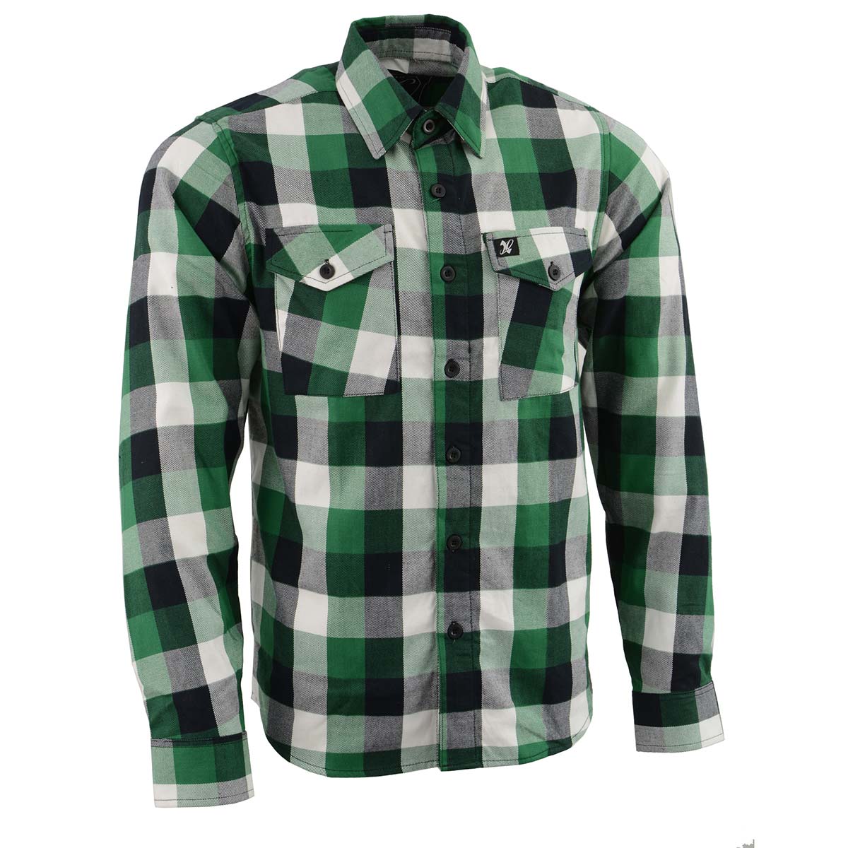 Milwaukee Leather MNG11636 Men's Flannel Plaid Shirt Green and White ...