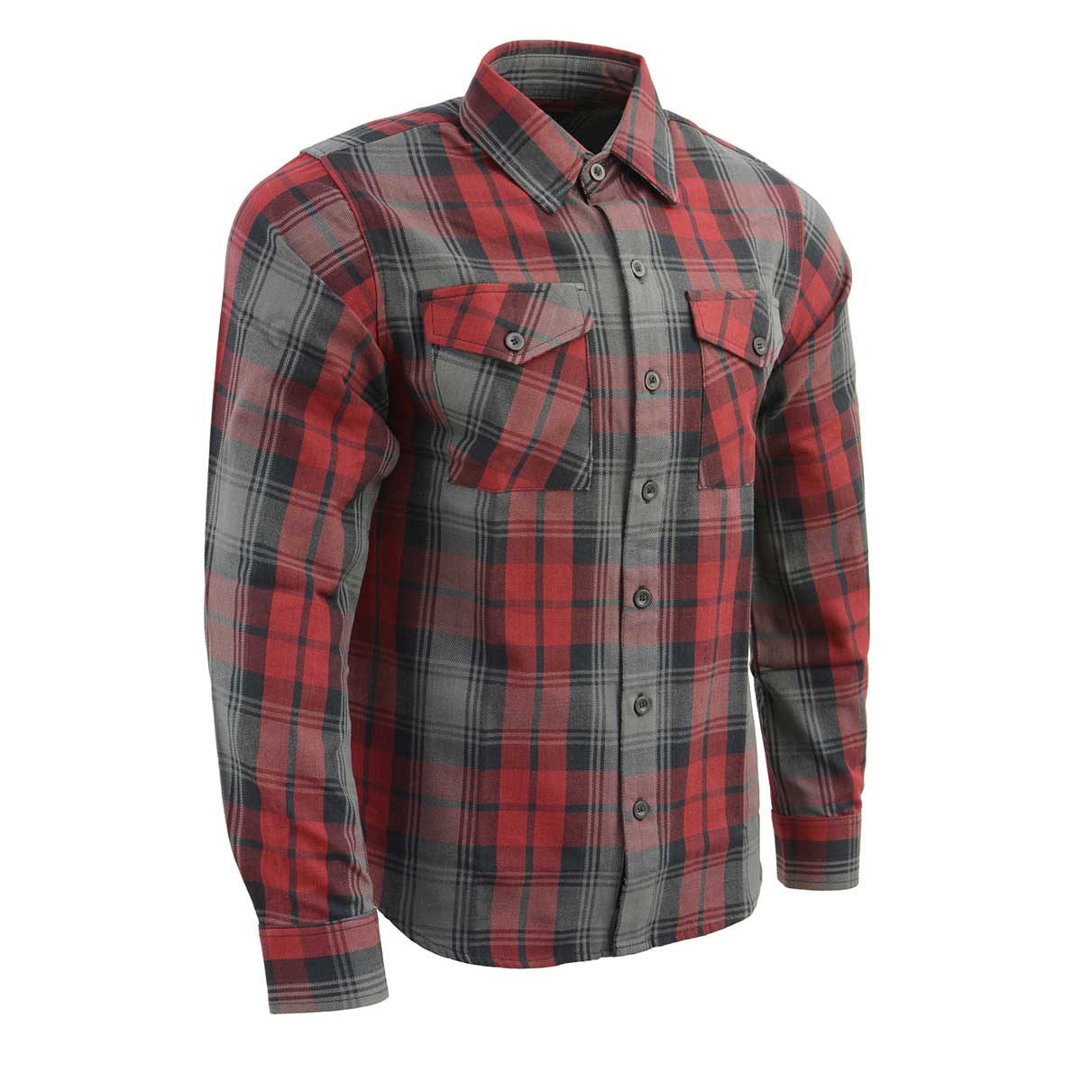 Milwaukee Leather MNG11652 Men's Black Grey and Red Long Sleeve Cotton ...