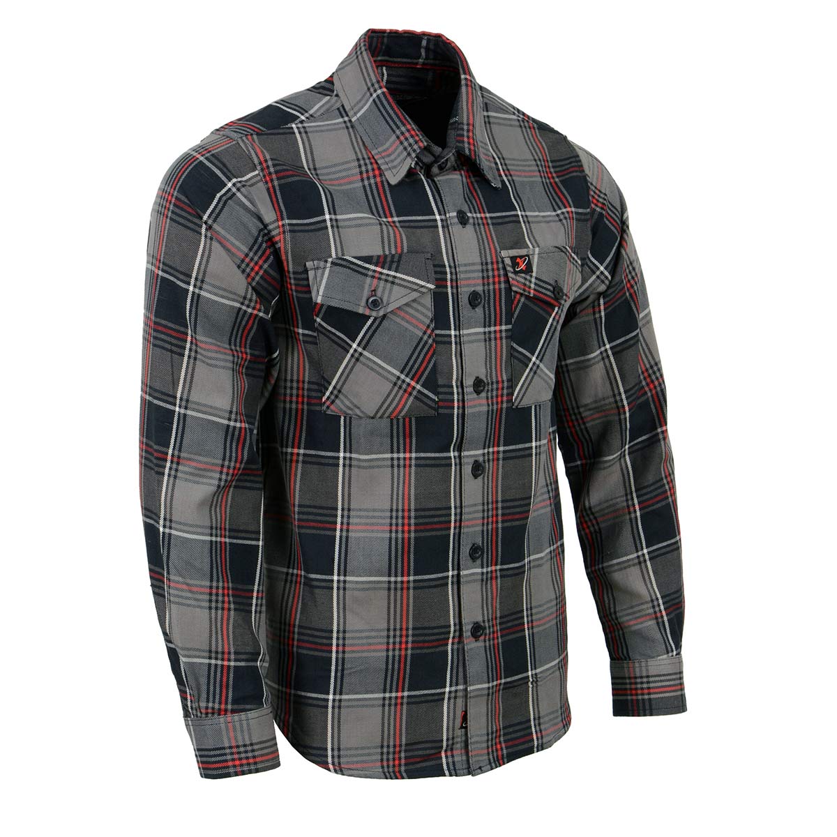 Milwaukee Leather MNG11658 Men's Black and Grey with Red Long Sleeve ...