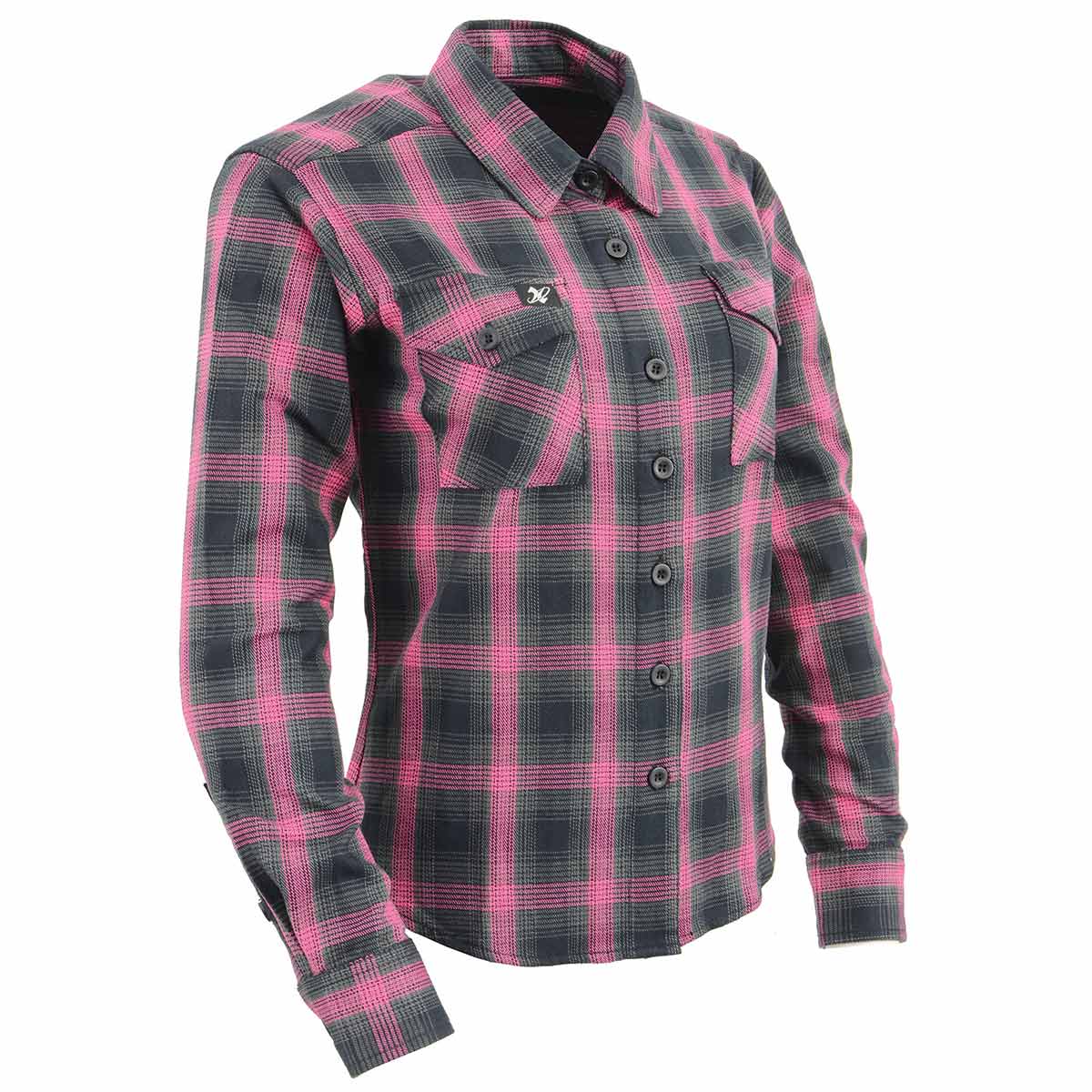 Milwaukee Leather MNG21604 Women's Casual Black with Pink Long Sleeve ...