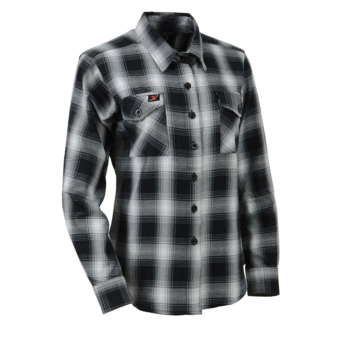 Milwaukee Leather MNG21611 Women's Black and White Long Sleeve Cotton ...