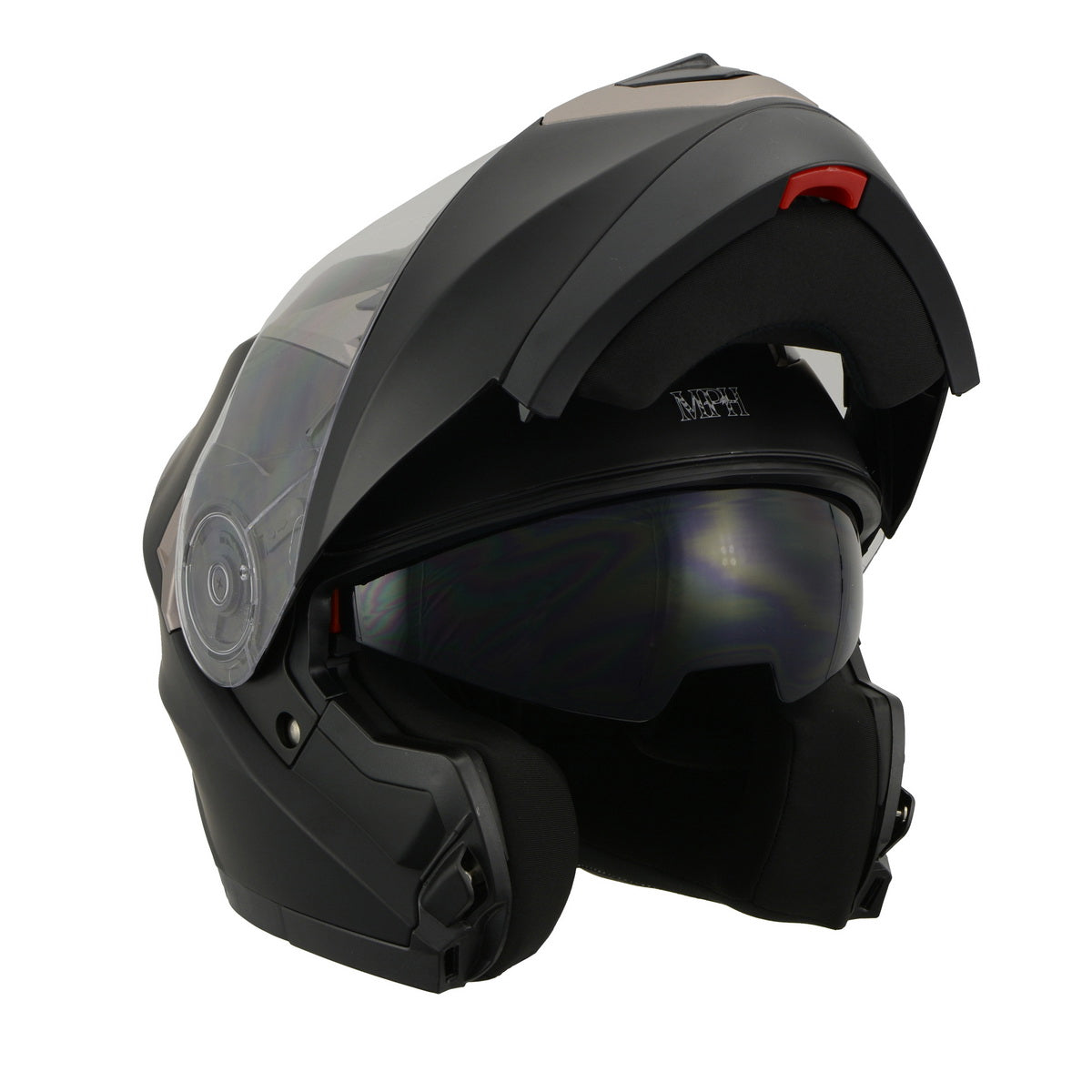 Milwaukee Performance Helmets MPH9804DOT Matte Black Modular Racing ...