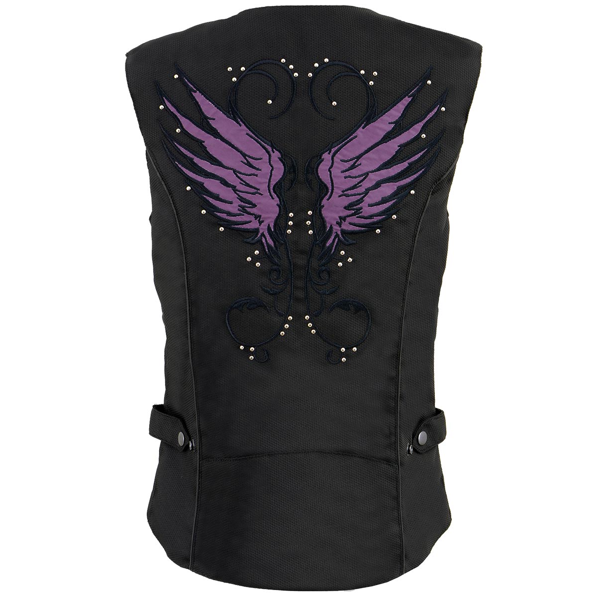 Milwaukee Leather MPL1955 Ladies 'Winged Embroidery' Black and Purple ...