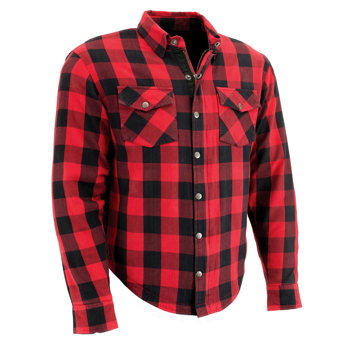 Milwaukee Leather MPM1631 Men's Plaid Flannel Biker Shirt with CE ...