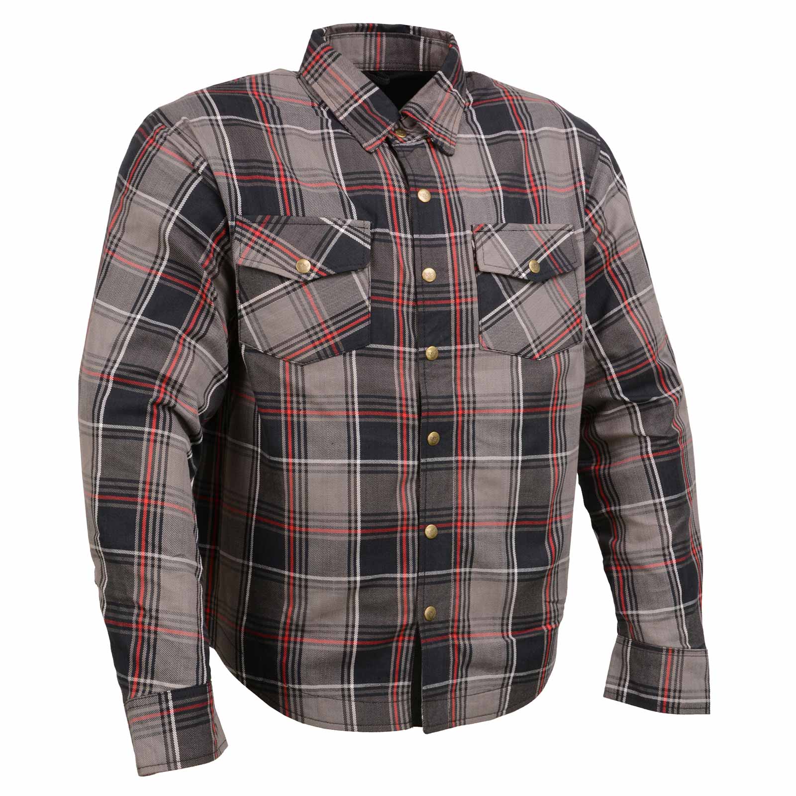 Milwaukee Leather MPM1652 Men's Plaid Flannel Biker Shirt with CE ...
