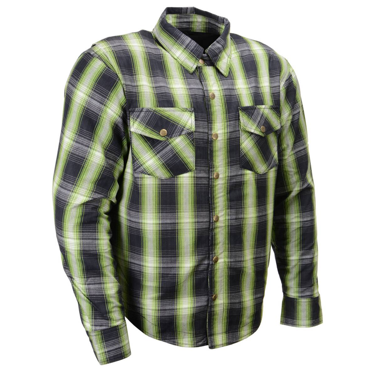 Milwaukee Leather MPM1658 Men's Plaid Flannel Biker Shirt with CE ...