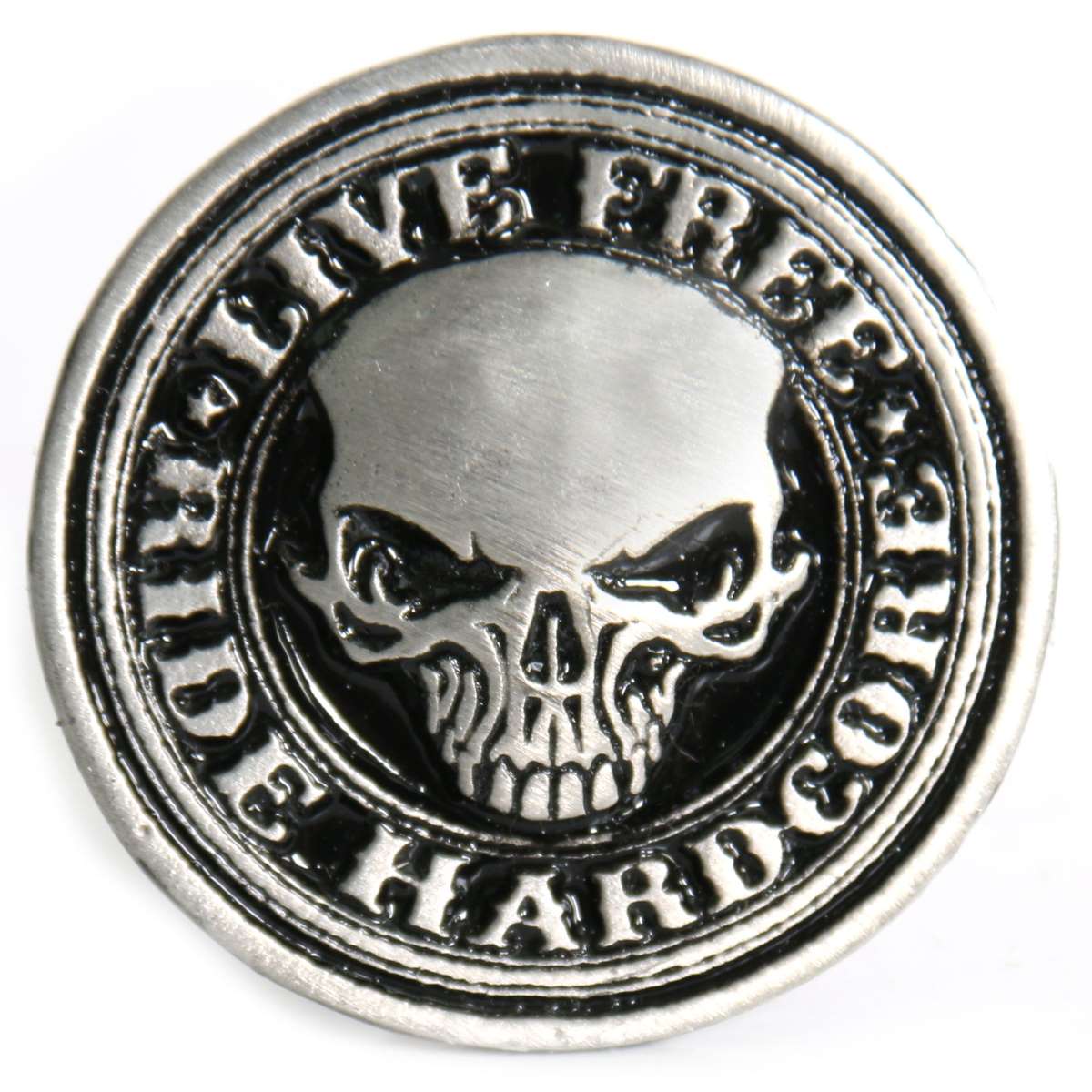 Hot Leathers Hardcore Stencil Skull Pewter Biker Pin PNA1188 ...