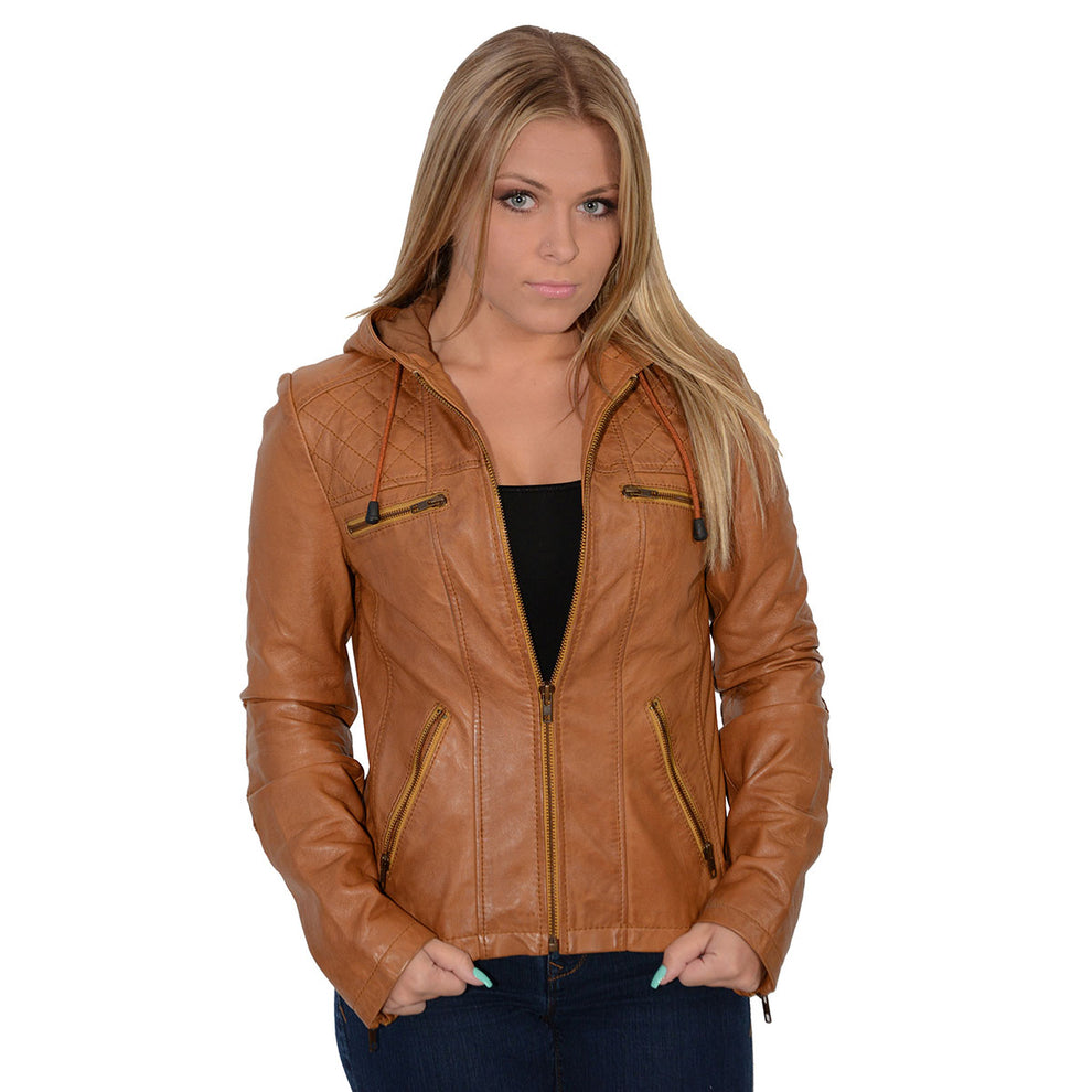 Milwaukee Leather SFL2810 Women's Cognac Scuba Style Fashion Leather ...