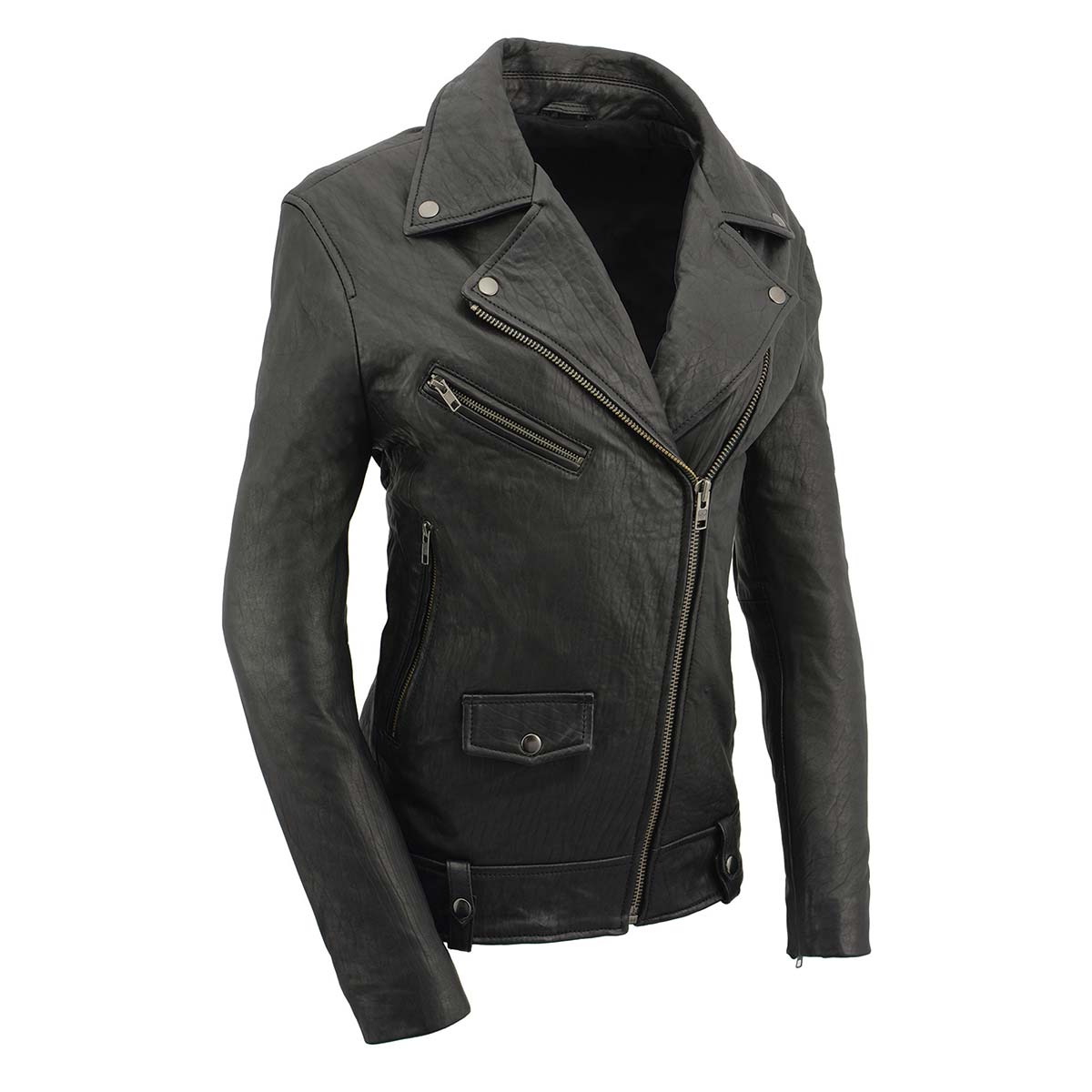 Milwaukee Leather Women's Black Premium New Zealand Lambskin Motorcycle ...