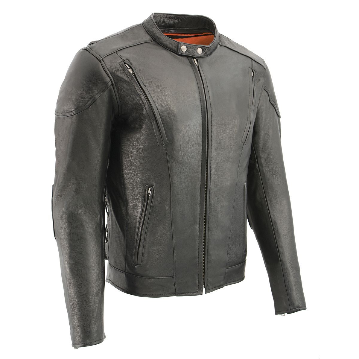 Milwaukee Leather SH1010 Men's 'Scooter' Black Vented Leather Jacket ...