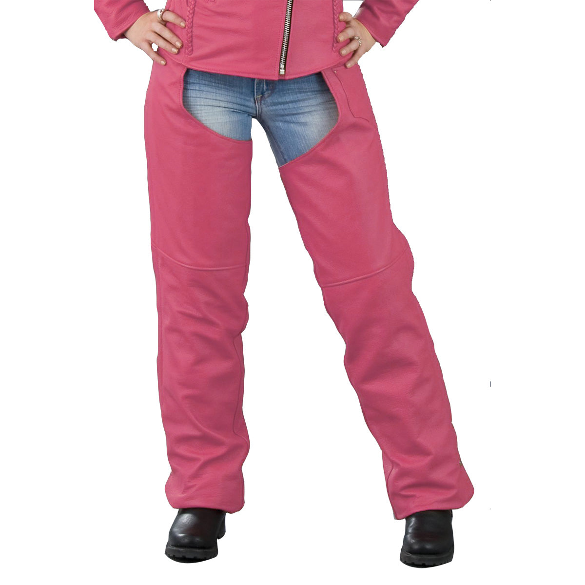 Milwaukee Leather SH1115 Ladies Pink Classic Leather Chaps – Milwaukee ...