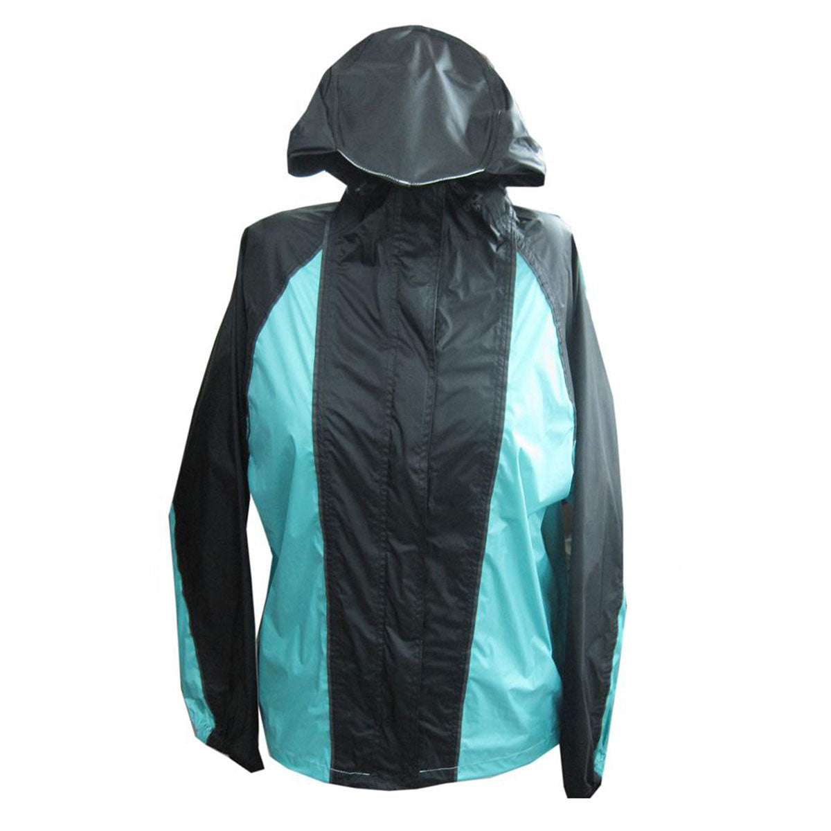 NexGen Ladies SH2333 Black and Turquoise Hooded Water Proof Rain Suit ...