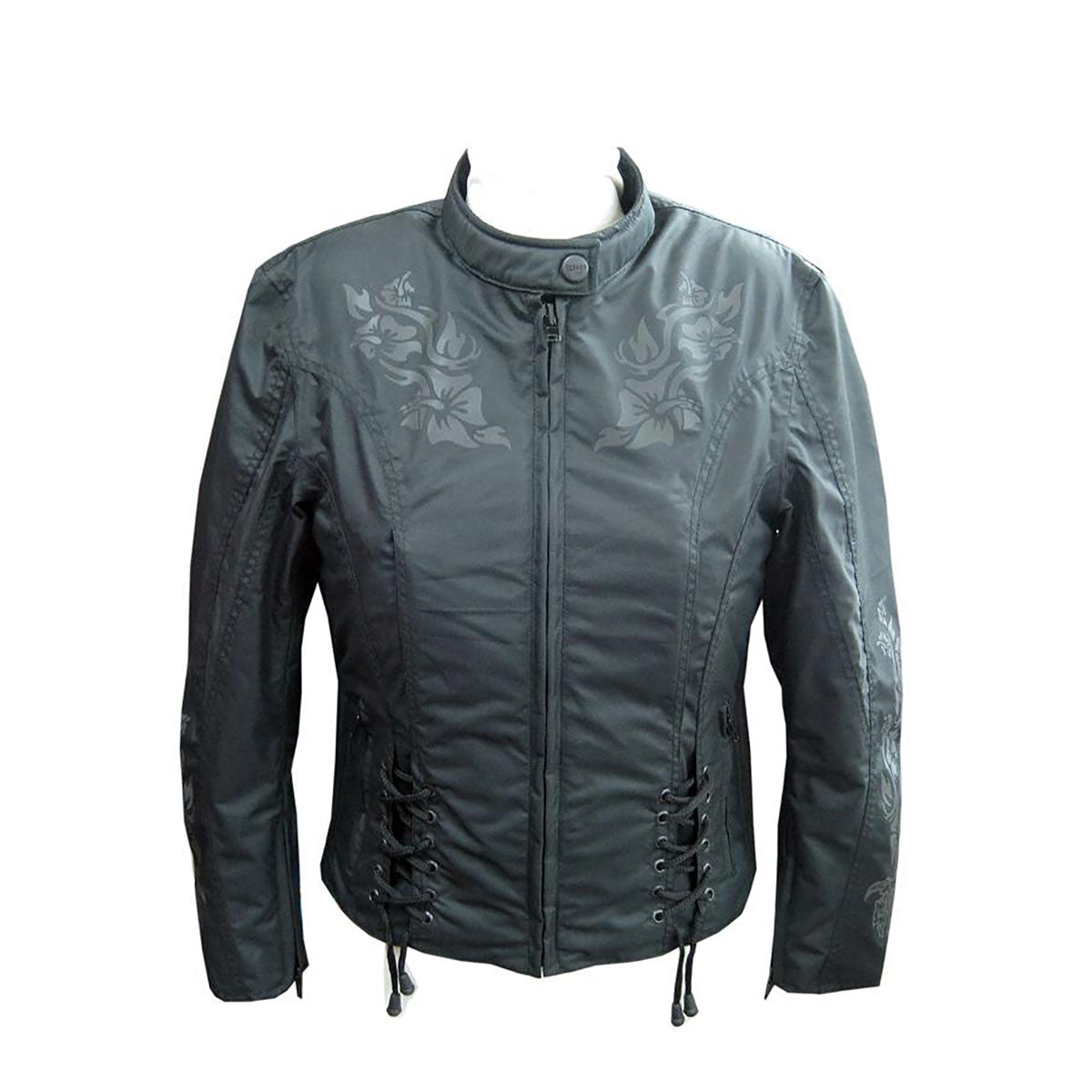 NexGen SH2368 Women's Black Textile Jacket with Embroidery Artwork ...