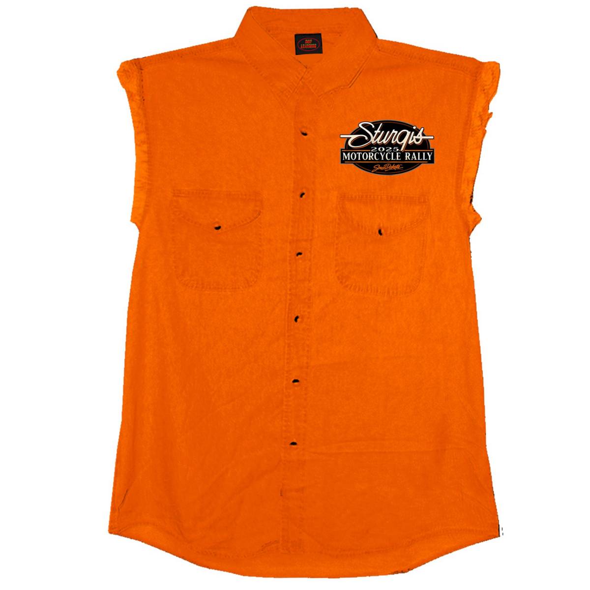2025 Sturgis Men's Acid Orange Denim Motorcycle Rally Attractions ...