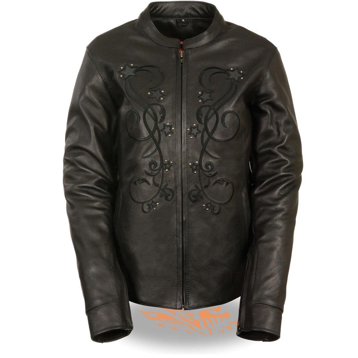 Milwaukee Leather ML2500 Women's Reflective Star Riveted Black Leather ...